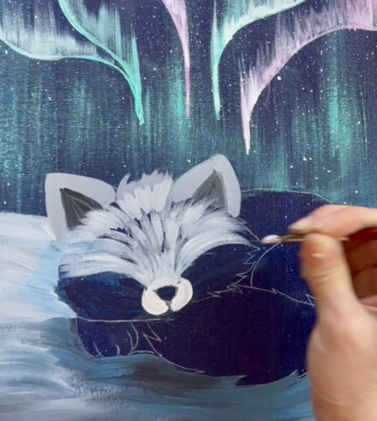 Sleepy Aurora Fox - Acrylic Painting Tutorial - Tracie Kiernan - Step ...