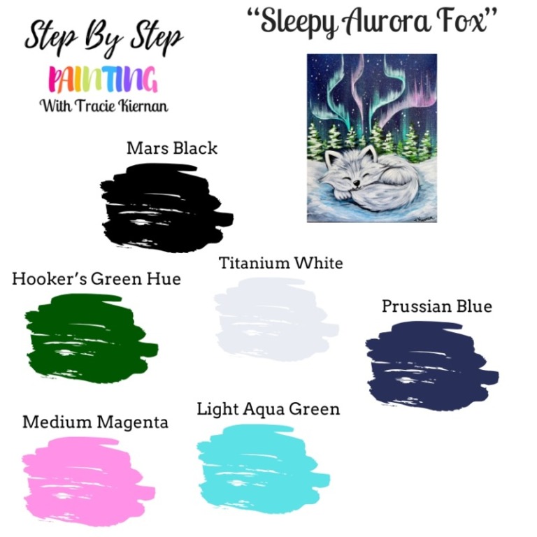 Sleepy Aurora Fox - Acrylic Painting Tutorial - Tracie Kiernan - Step ...