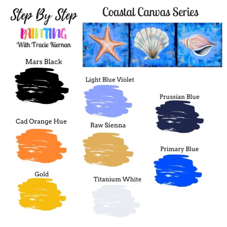 Coastal Canvas Series - Acrylic Tutorial - Step By Step For Beginners ...